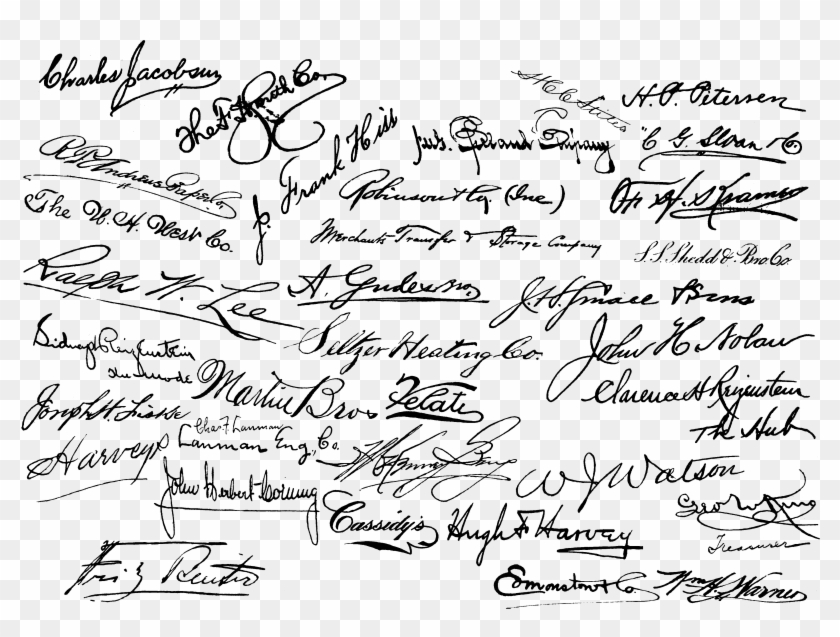 Free-signatures - Old Fashioned Signatures, HD Png Download - 4488x3188 ...