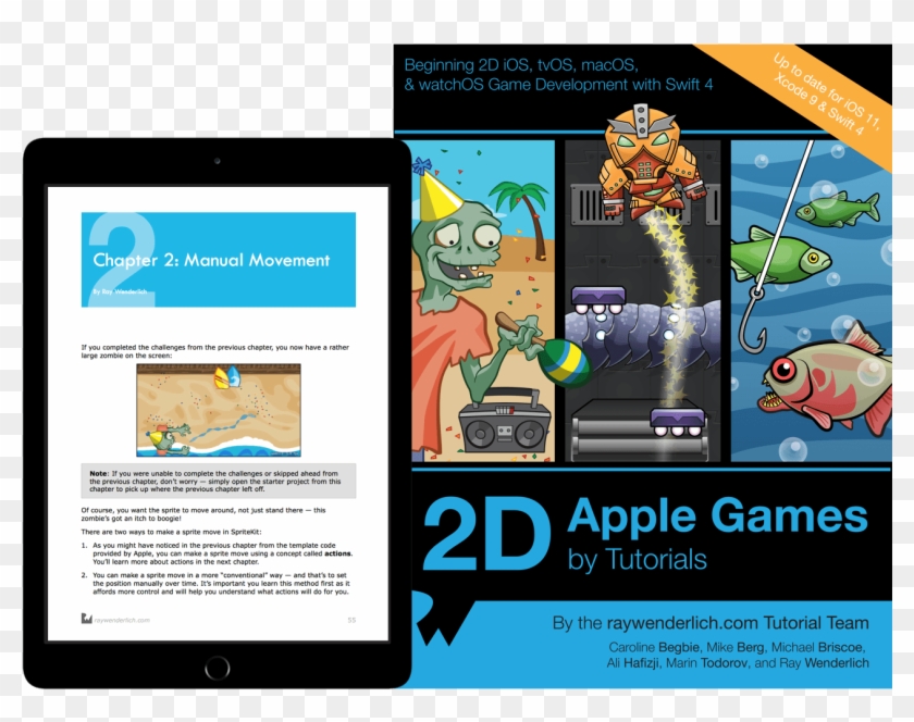 2d Apple Games By Tutorials Book Cover - Games Created Using Swift, HD ...
