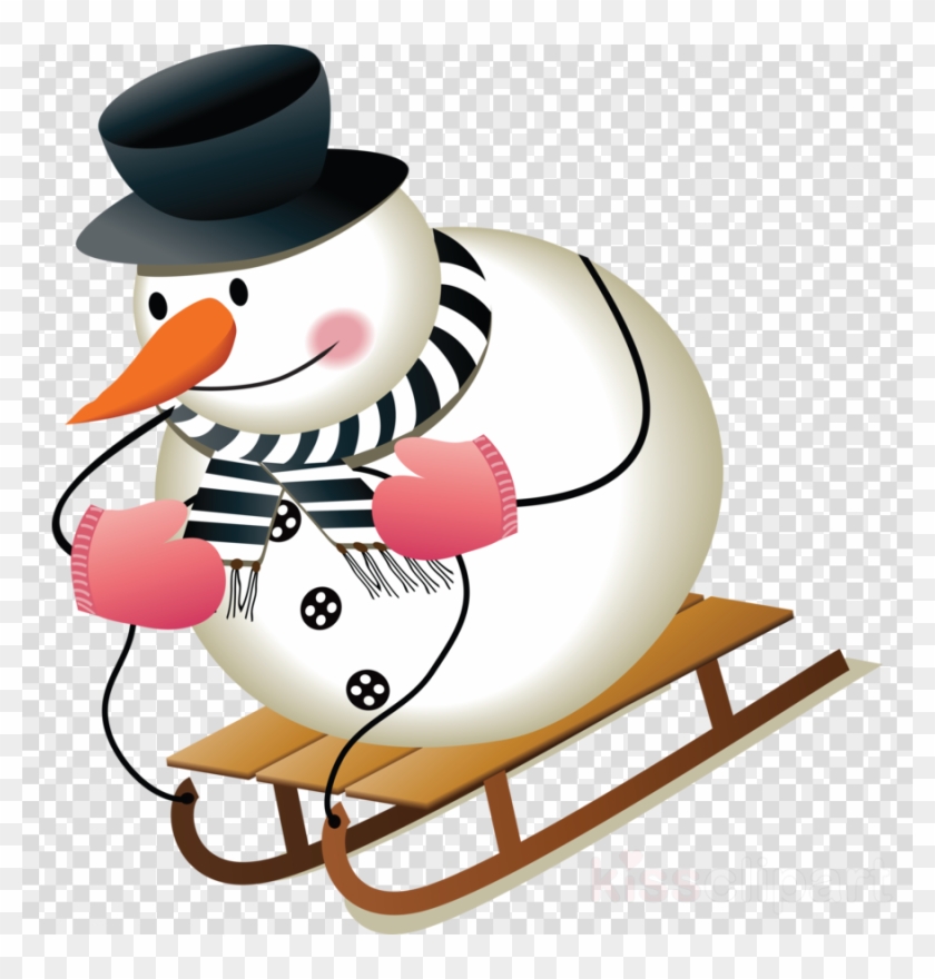 Cute Snowman Clipart Snowman Clip Art - Snow Man With Sleigh Clipart ...