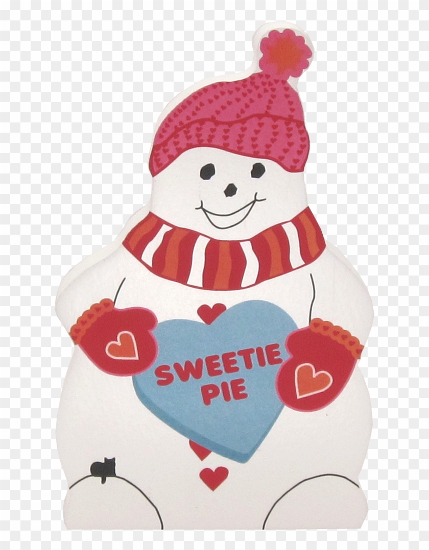 Candy Heart Valentine Snowman- Purrsonalize Me Pink - Snowman Valentine ...