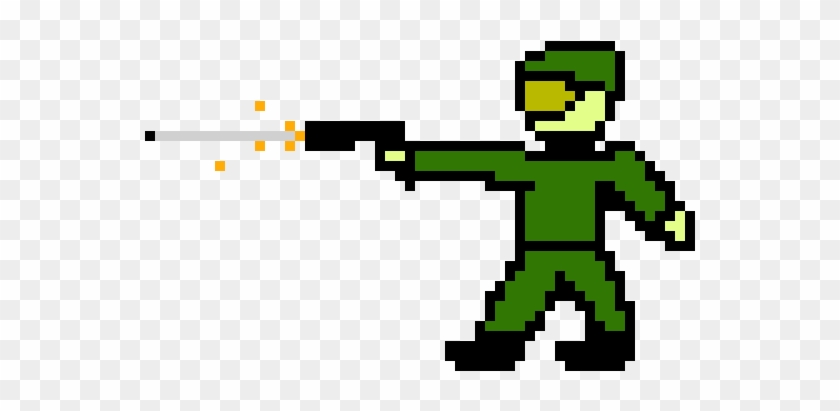 Soldier Guy - Pixel Art Man With Gun, HD Png Download - 670x460 ...