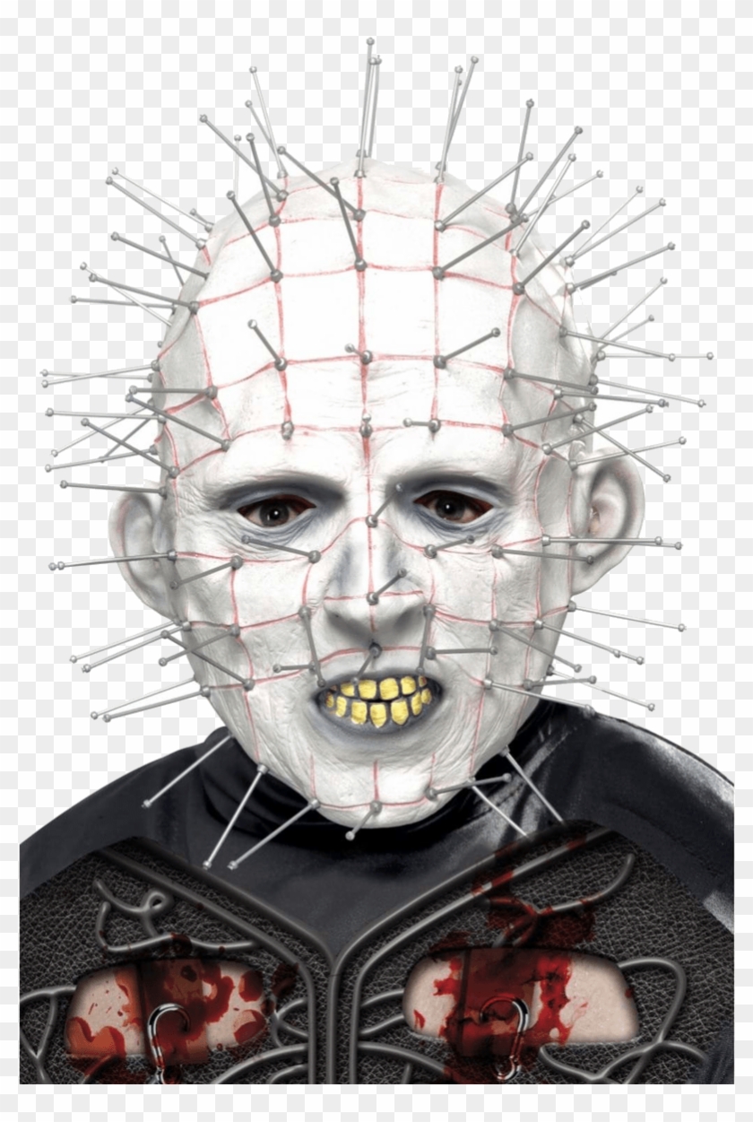 Adult Halloween Pinhead Mask - Pinhead Mask, HD Png Download - 800x1268 ...