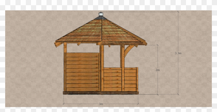 Standard Design 3m Side View - Side Elevation Gazebo, HD Png Download ...