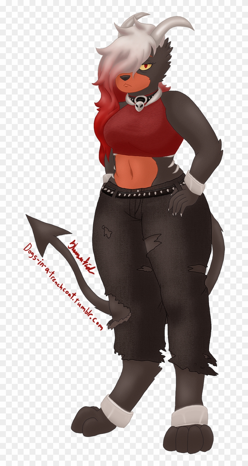 Houndoom Girl - Cartoon, HD Png Download - 800x1606(#6643979) - PngFind