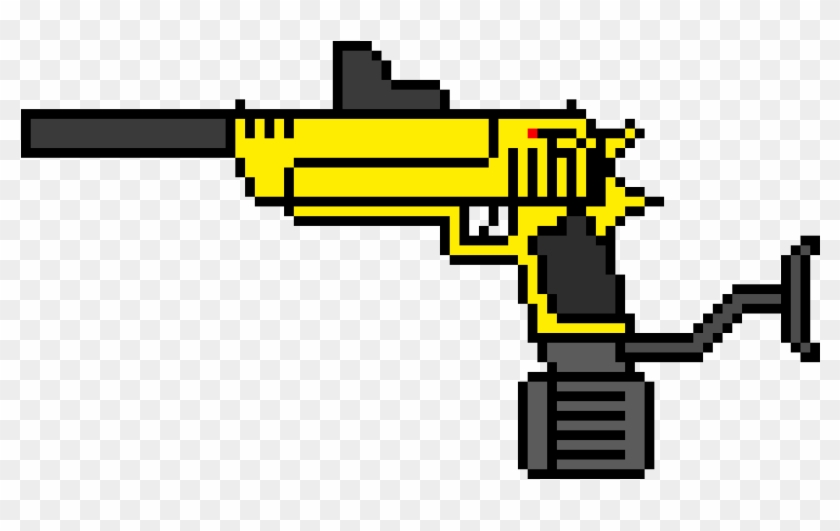 Golden Modified Desert Eagle - Pixel Art Desert Eagle, HD Png Download ...