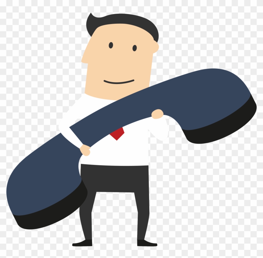 Graphic Transparent Telephone Clipart Phone Call - Person Thinking ...