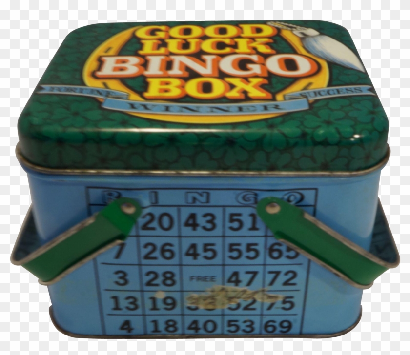 Good Luck Bingo Box Metal Tin Double Handle, HD Png Download ...