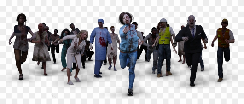 Just A Zombie Crowd To Chase You - Zombie Horde Png, Transparent Png ...