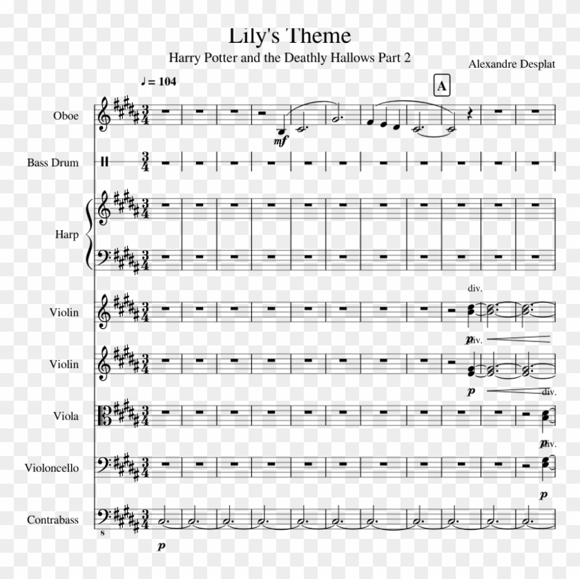 Lilys Theme Harry Potter Lilys Theme Nuotit Hd Png Download