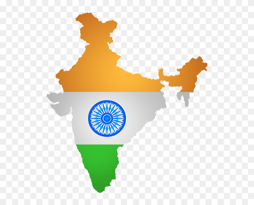 India Map With Tricolour, HD Png Download - 563x600(#6705655) - PngFind