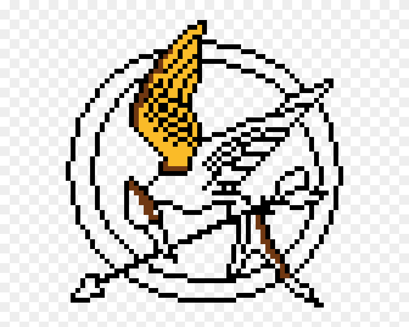 Mocking Jay Pin Bella Lavalley - Pixel Art Hunger Games, HD Png ...