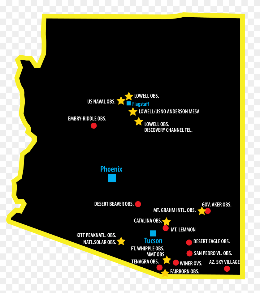 Arizona Map Lowell Observatory, HD Png Download - 1762x1905(#6759679 ...