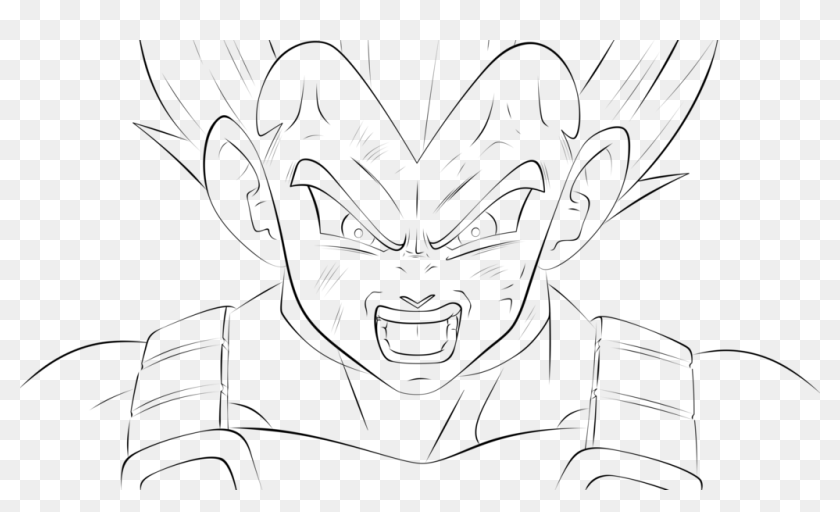 Super Vegeta Lineart - Line Art, HD Png Download - 1024x576(#6761324 ...