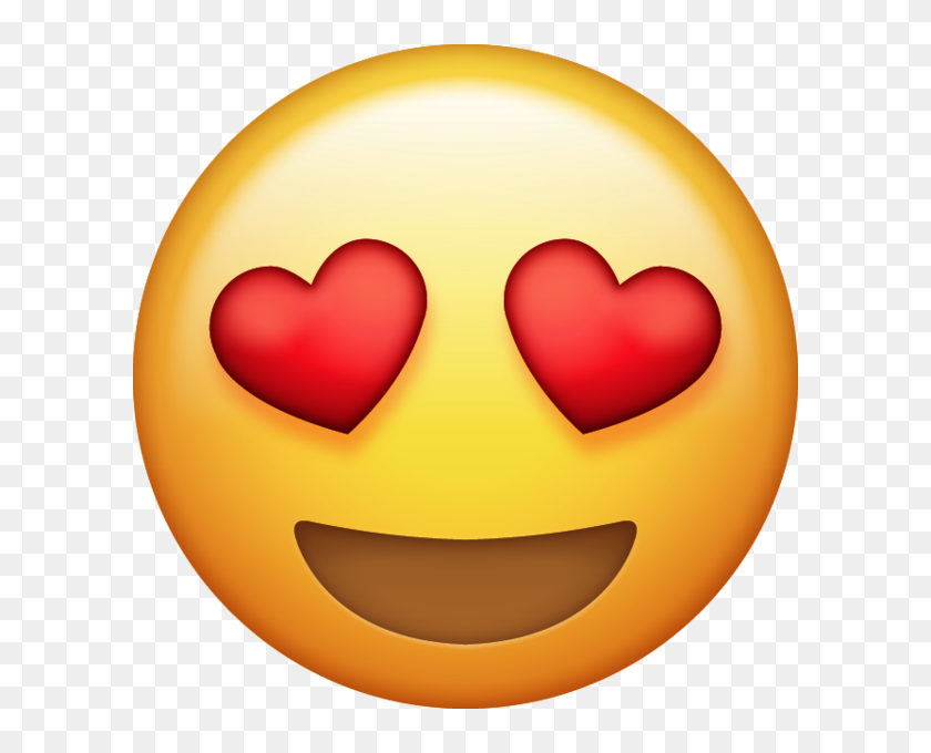 Emoji Heart Iphone Love - Heart Eyes Emoji Transparent Background, HD ...