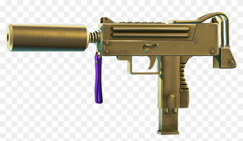 Sriv Smgs - Rap - Gold Mac 10 Gun, HD Png Download - 911x488(#6795431 ...