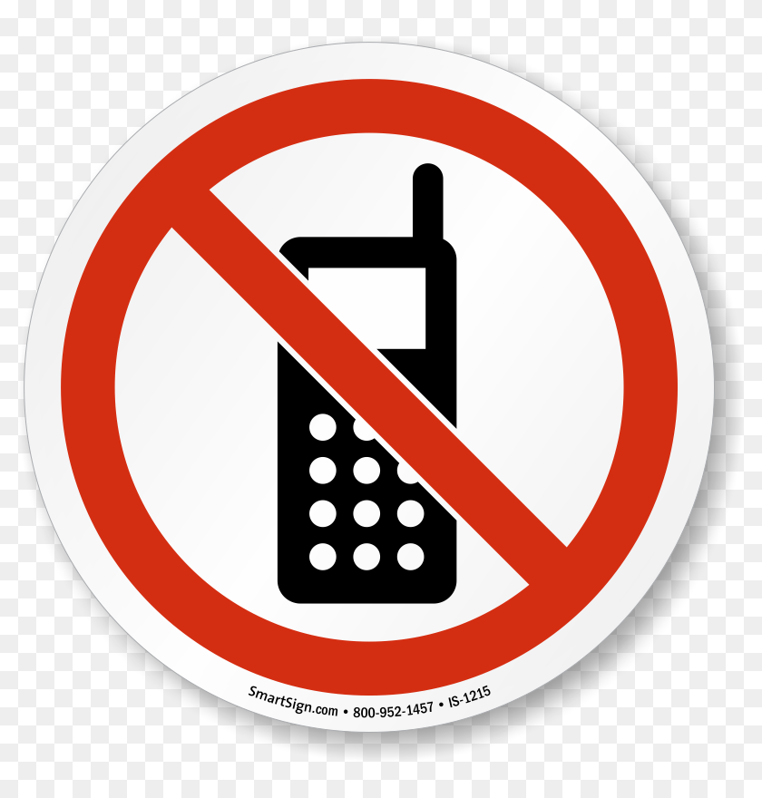 No Cell Phones Symbol Iso Prohibition Circular Sign - Lab Safety No ...