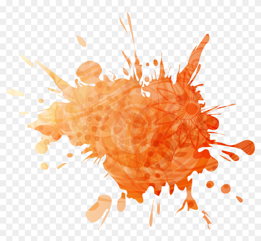Transparent Ink Splash Png - Orange Paint Splash Png, Png Download ...