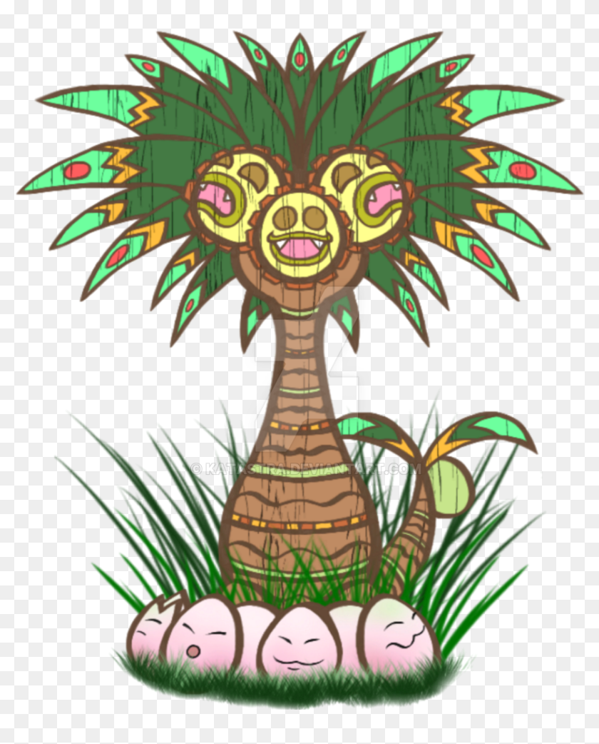 28 Collection Of Alolan Exeggutor Drawing, HD Png Download - 858x1024 ...