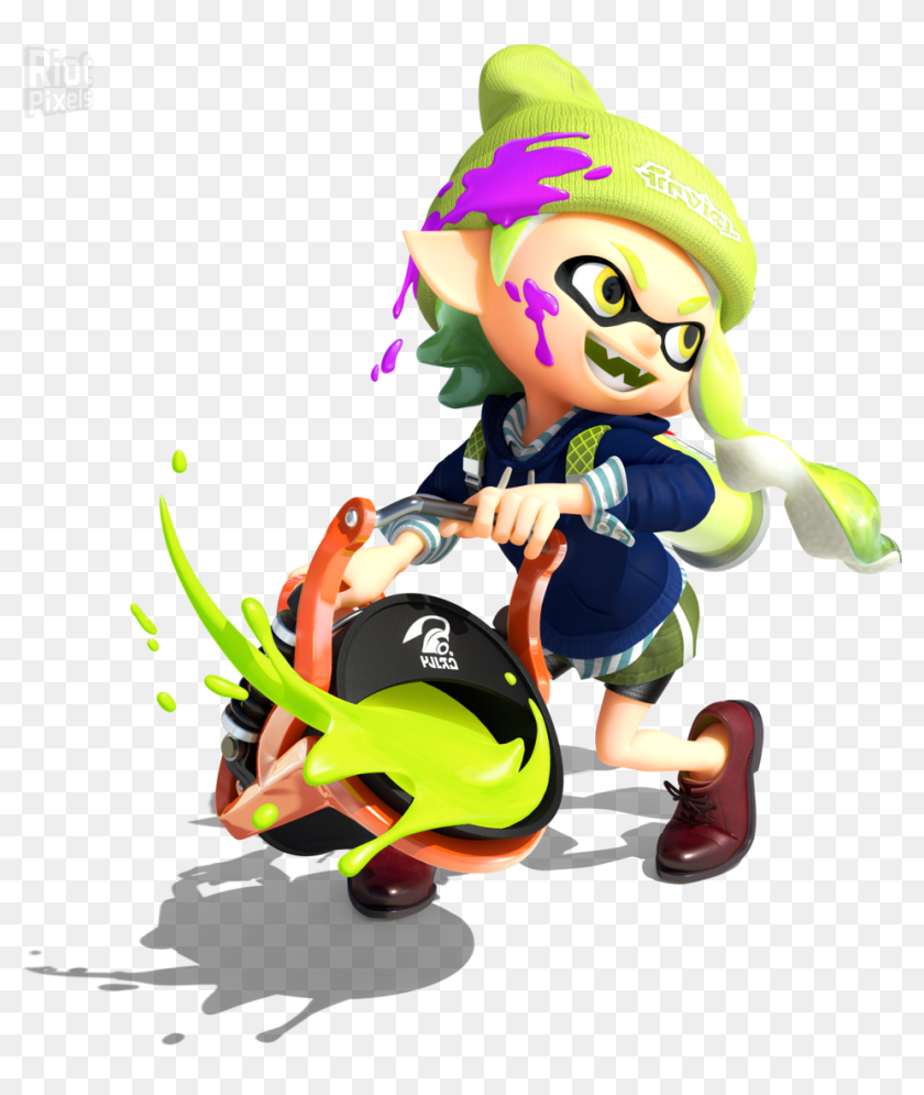 Splatoon Inkling Girl Green Art , Png Download - Splatoon 2 Inkling ...