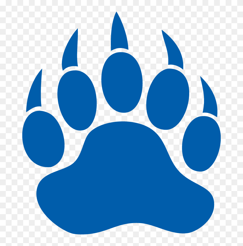 Bear Dog Paw Decal Printing - Blue Bear Paw Print, HD Png Download - 686x770(#6912322) - PngFind
