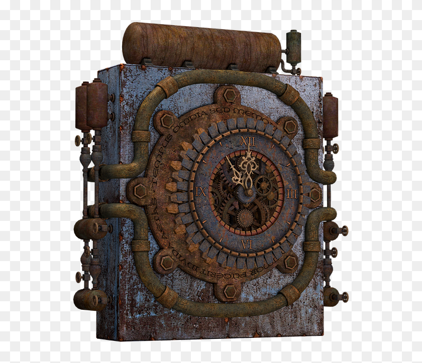 Clock Old Clock Steampunk Machine Pipes Metal - Steampunk Machine Png ...