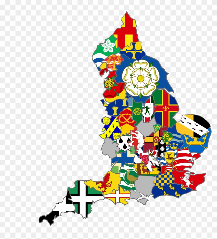A Map Of The County Flags Of England, February - Anglo Saxon Flag Of ...