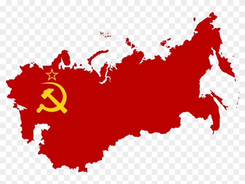 Russia Drawing Flag Soviet - Soviet Union Flag Map, HD Png Download ...