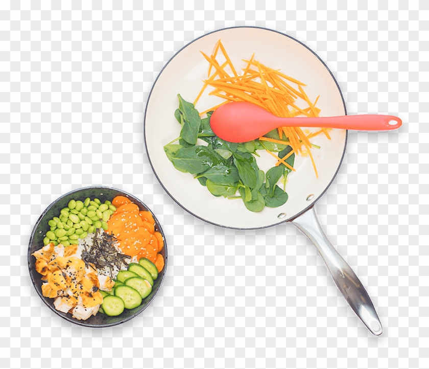 Food In A Pan And Chicken Poke Bowl - Salad, HD Png Download - 800x672 ...