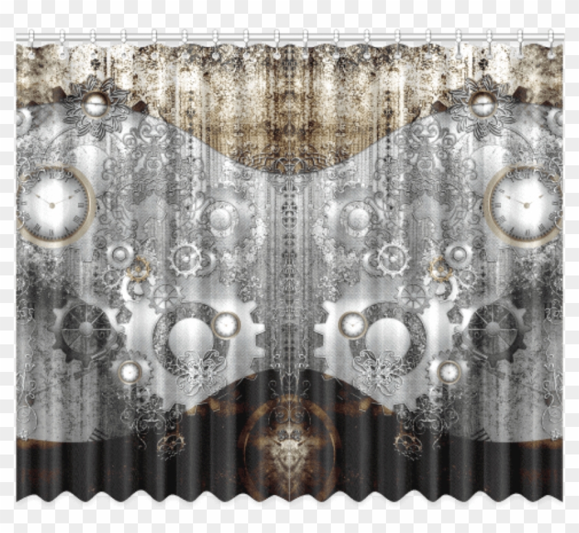 Free Png Download Steampunk, Clocks And Gears Beach - Window Valance ...