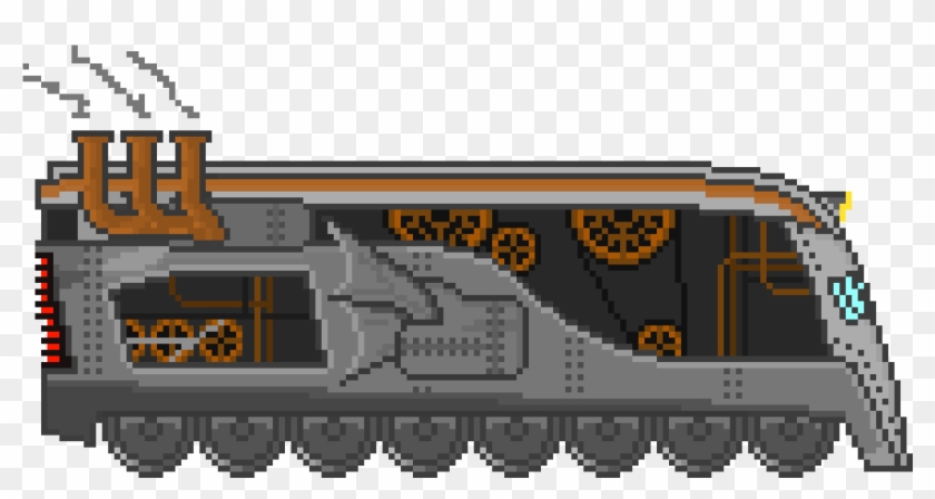 Steampunk Train - Transparent Pixel Train, HD Png Download - 1530x770 ...