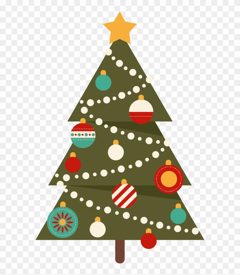 Christmas Tree Flat Clipart, HD Png Download - 592x882(#88095) - PngFind