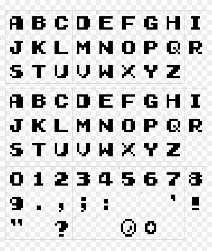Early Gameboy Font Download Characters - Sans Serif Letterpress Fonts ...