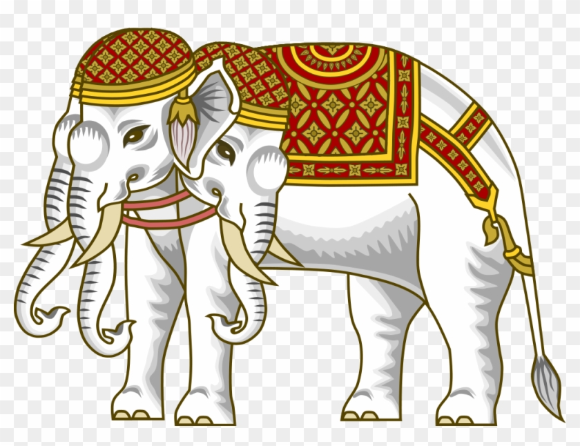 The Airavata , Vehicle Of The Hindu God Indra, Depicted - White ...