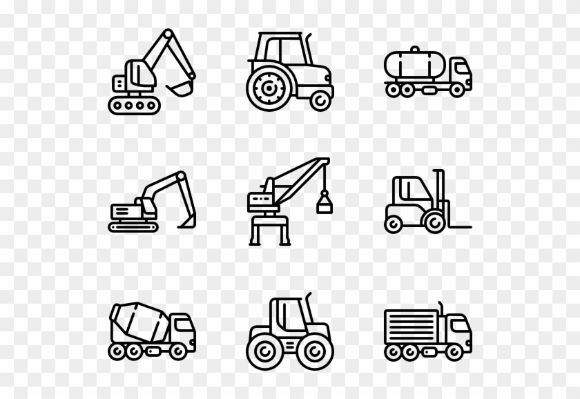 Construction Machinery - Construction Machinery Icons, HD Png Download ...