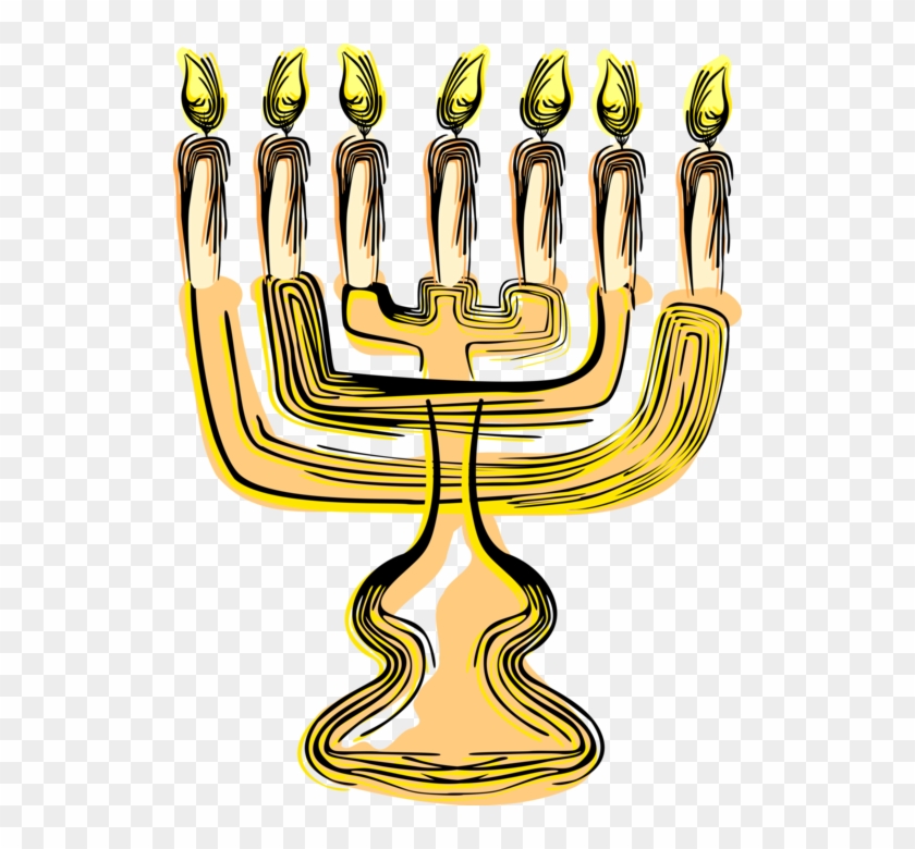 Vector Illustration Of Jewish Chanukah Hanukkah Menorah - Illustration ...