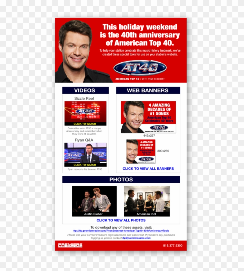 American Top 40 With Ryan Seacrest, HD Png Download - 516x862(#886065 ...
