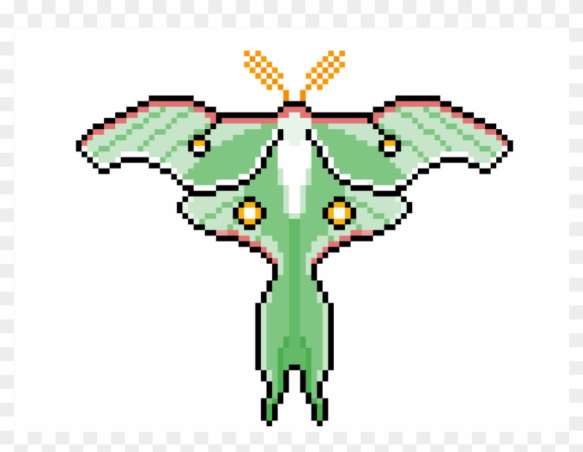 Luna Moth - Pixel Moth, HD Png Download - 1200x1200(#942036) - PngFind