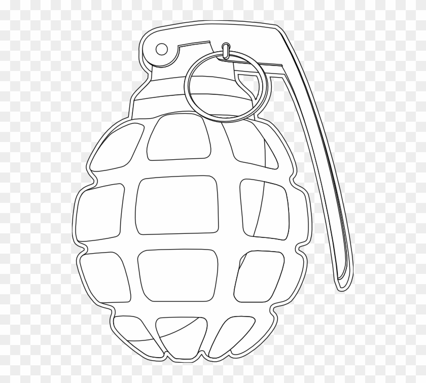 Drawn Grenade Hand Grenade - Clipart Black And White Grenade, HD Png ...